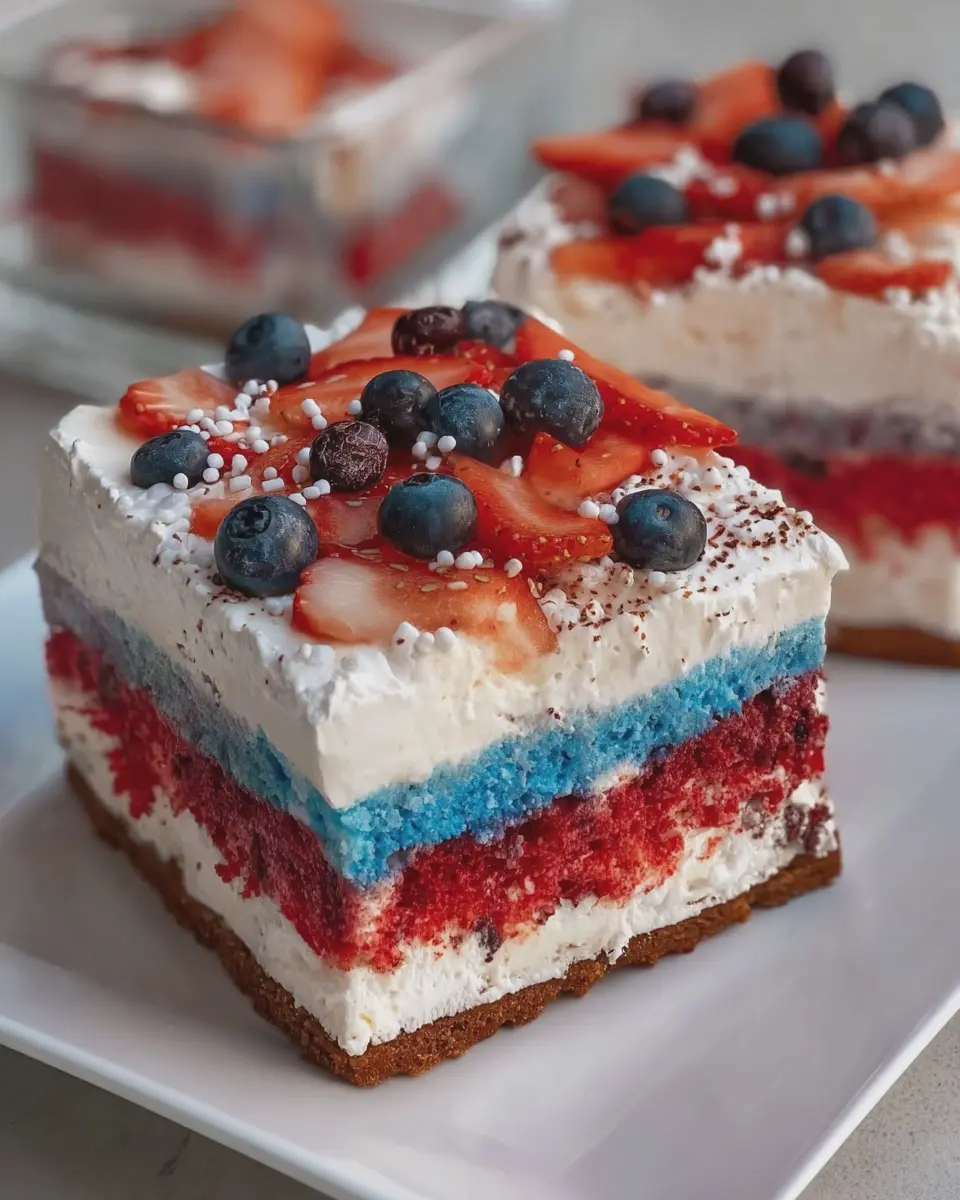 Patriotic Ice Cream Sandwich Dessert