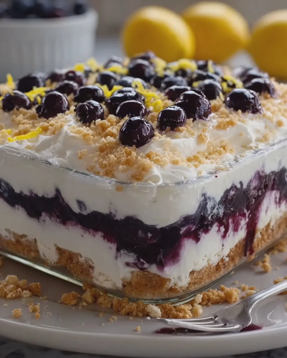 no bake lemon blueberry dream dessert