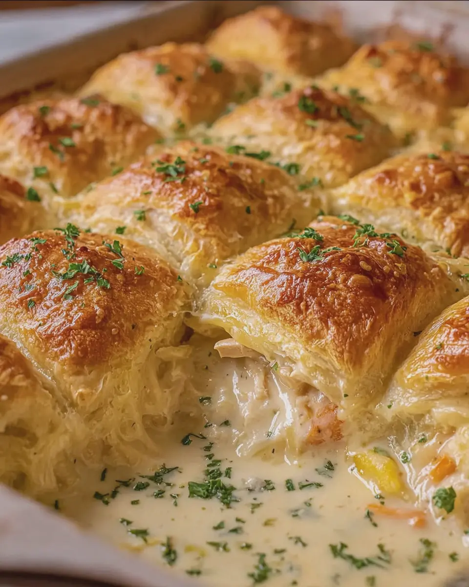 creamy chicken crescent roll casserole recipe