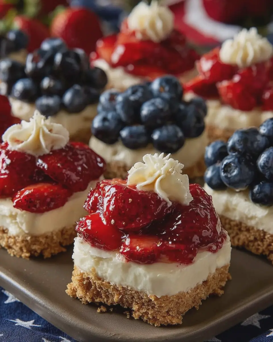 4th of July Cheesecake Graham Bites