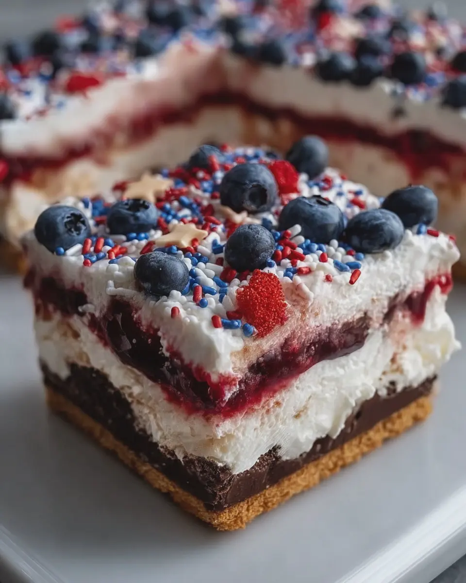 Patriotic Ice Cream Sandwich Dessert