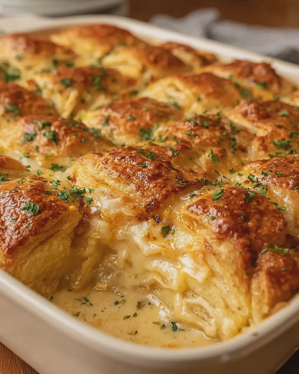 creamy chicken crescent roll casserole recipe